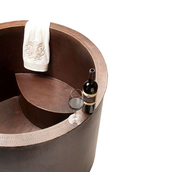 Hand Hammered Copper Japanese Style Soaking Bath Tub