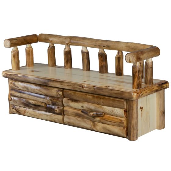 Beartooth Aspen Log Bench Chest