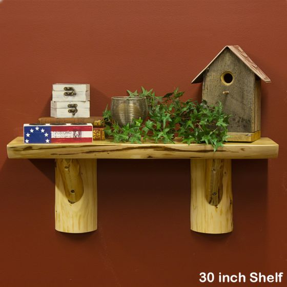 Cedar Lake Rustic Log Wall Shelf
