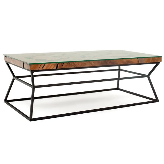 Urban Organic Chic Rectangular Teak Rustic Cocktail Table