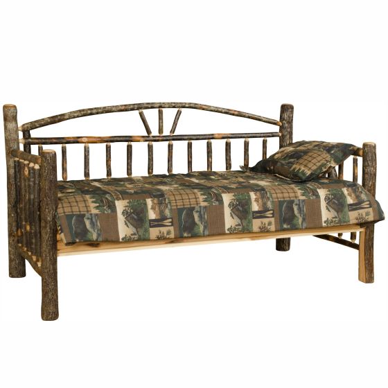 Rustic Hickory Sunrise Log Daybed