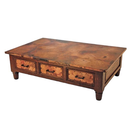 copper hammered coffee table