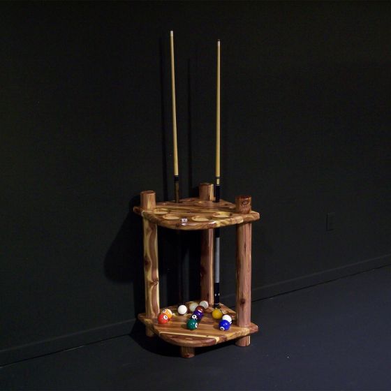 Red Cedar Log Log Corner Cue Rack