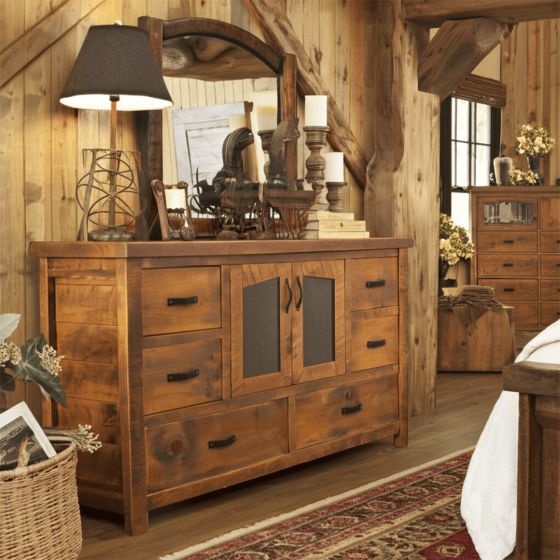 Rustic Ranchero 4 Drawer, 2 Door Dresser