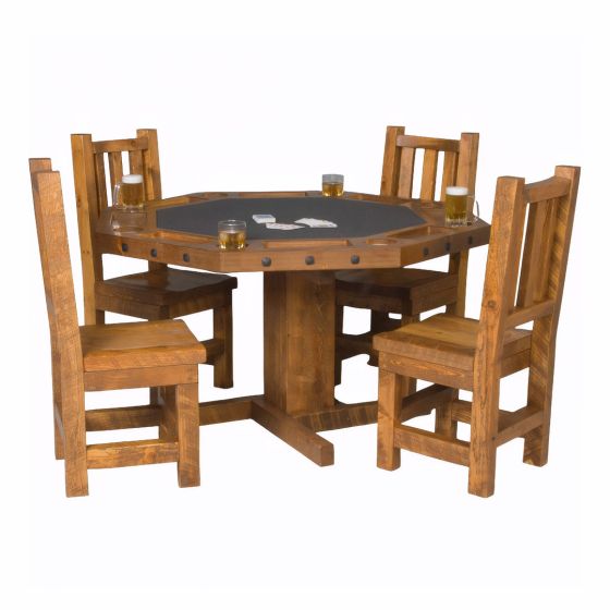 Rustic Barnwood Reversible Top Poker Table