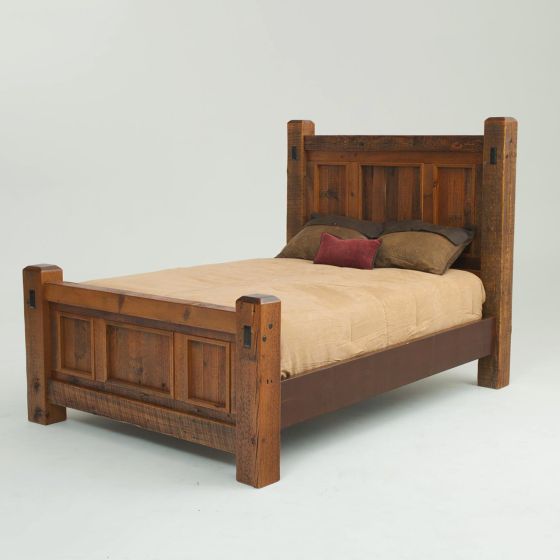 Rustic Reclaimed Timber Panel Bed