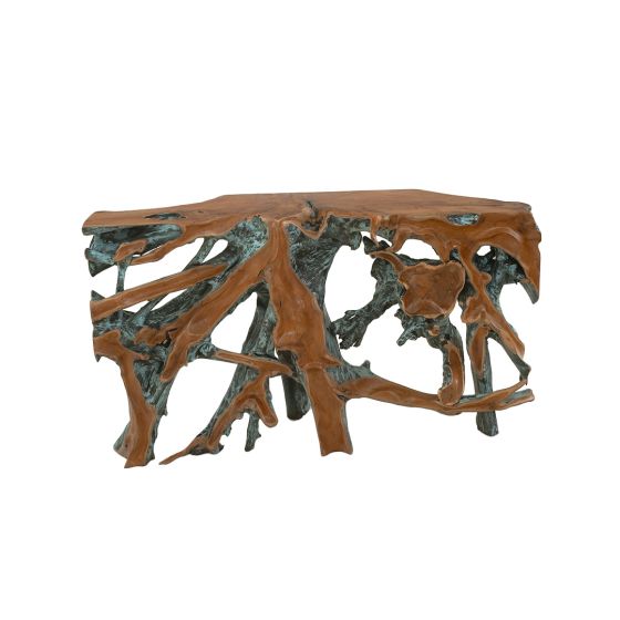 Aged-Blue Root Console Table