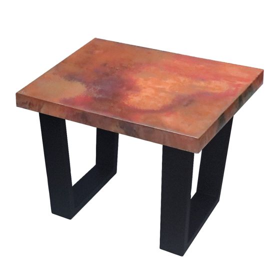 Wedge Hammered Copper End Table