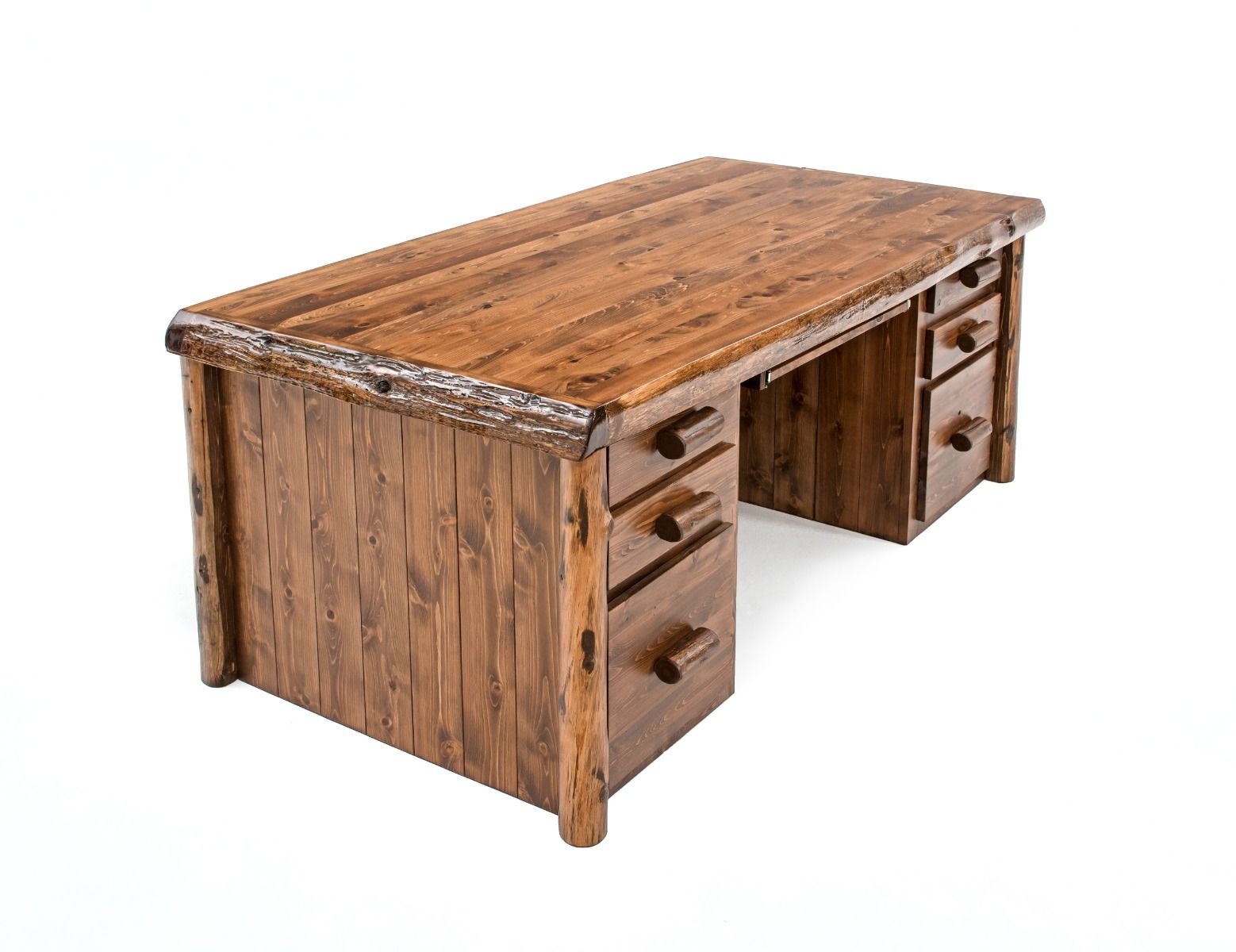 Cedar Lake Solid Wood Log Executive Desk