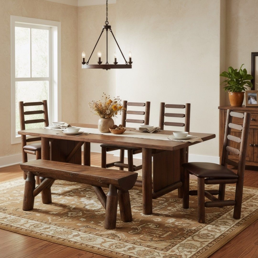 Olde Towne Rustic Log Dining Table