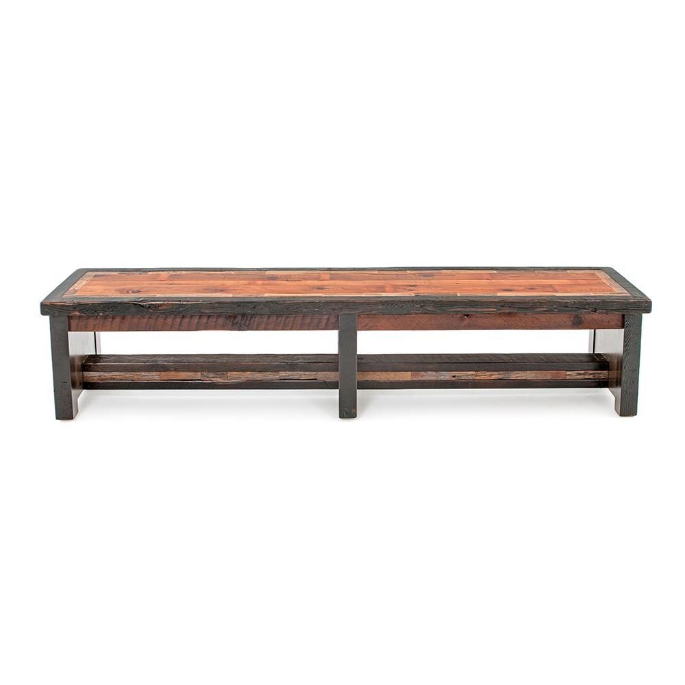 Western Rustic Reclaimed Barn Wood Dining Bench