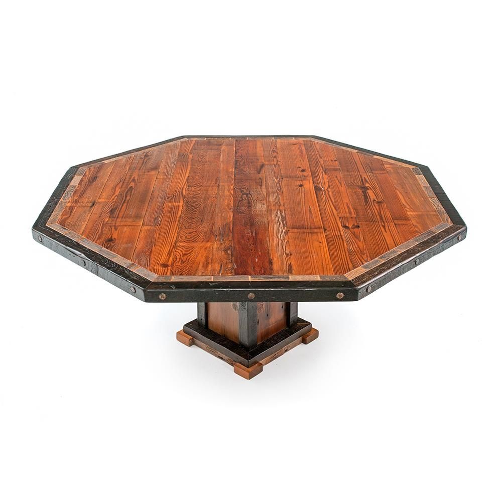 Reclaimed Barn Wood Octagon Dining Table