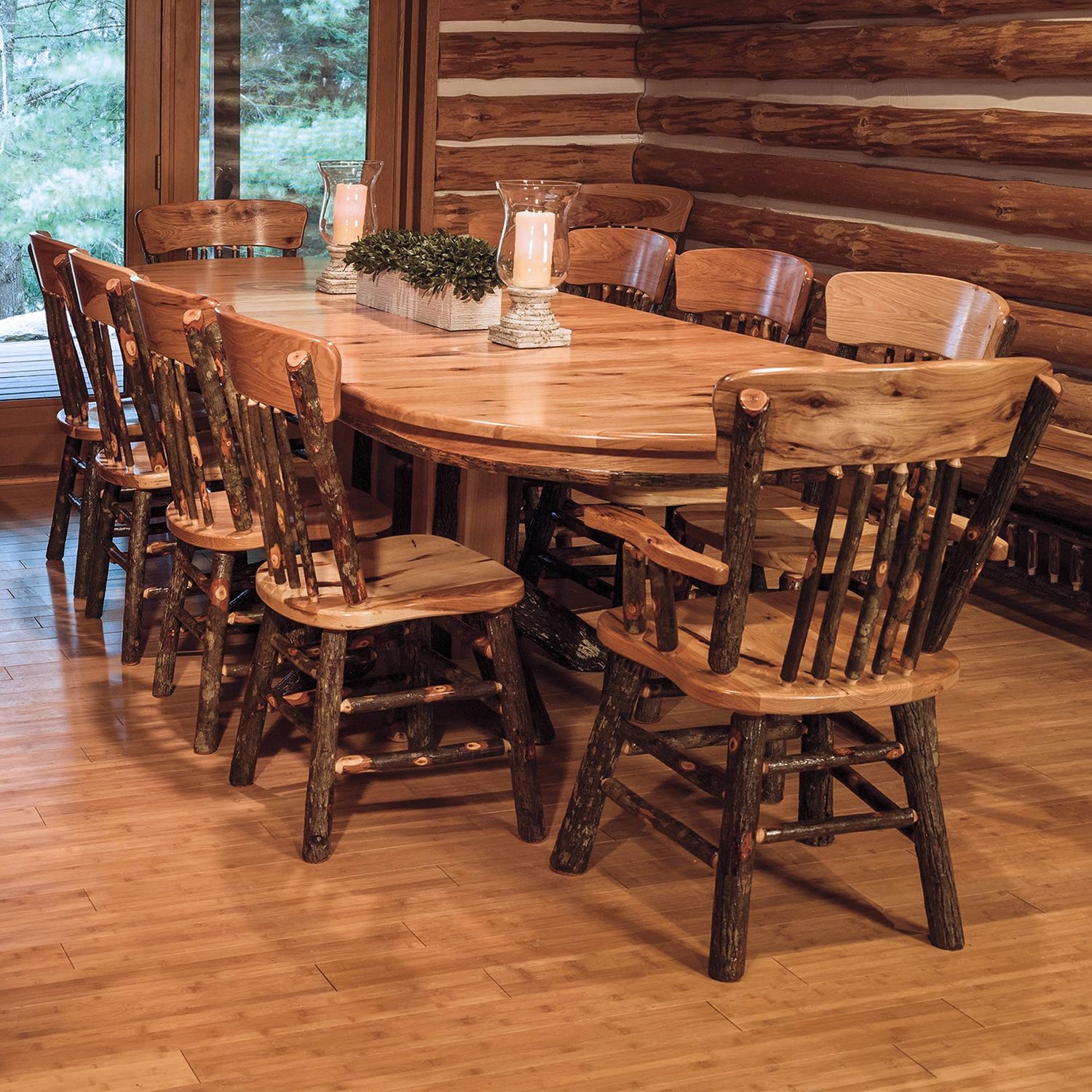 Saranac Hickory Log Rustic Dining Set