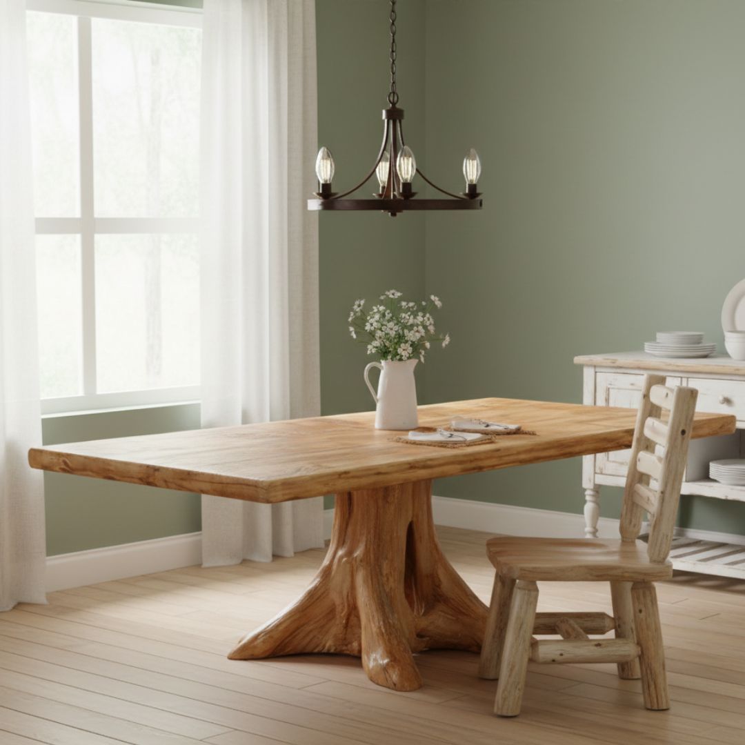 Cedar Stump Base Log Dining Table 95210