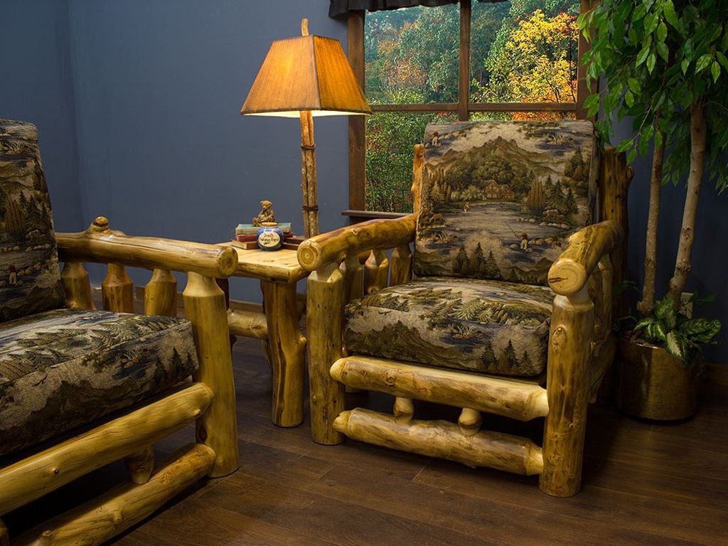 Rustic Hand Peeled Aspen Log Chair