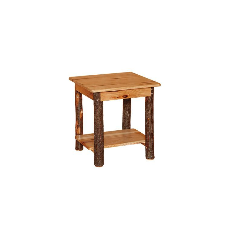Saranac Hickory Regular Log End Table