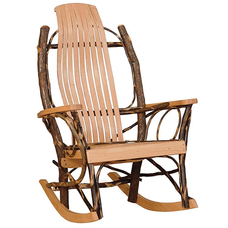 Saranac Hickory Flat Arm Rocker