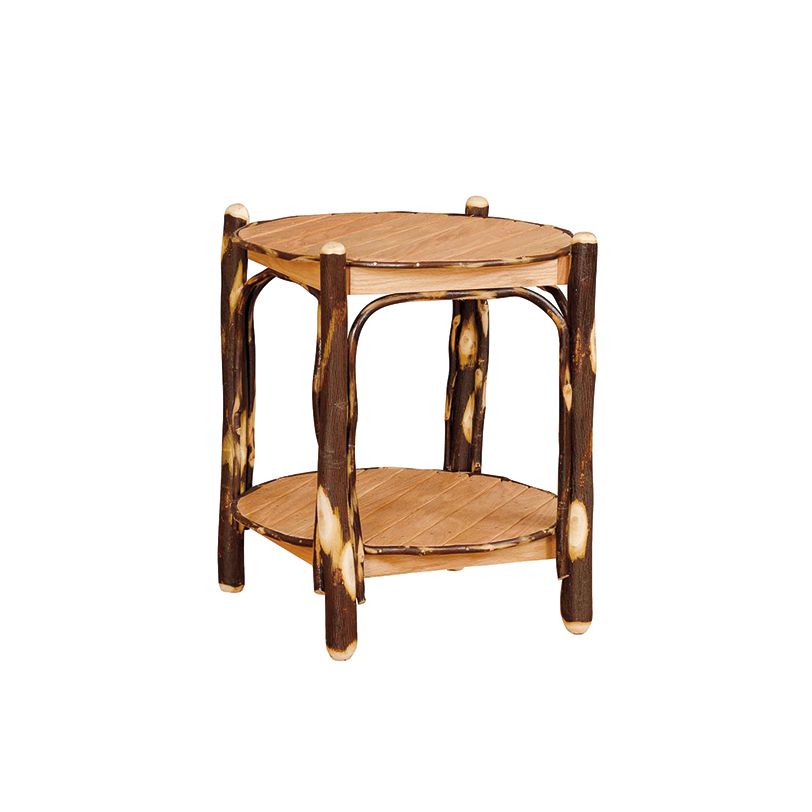 Saranac Hickory 2 Tier Round End Table