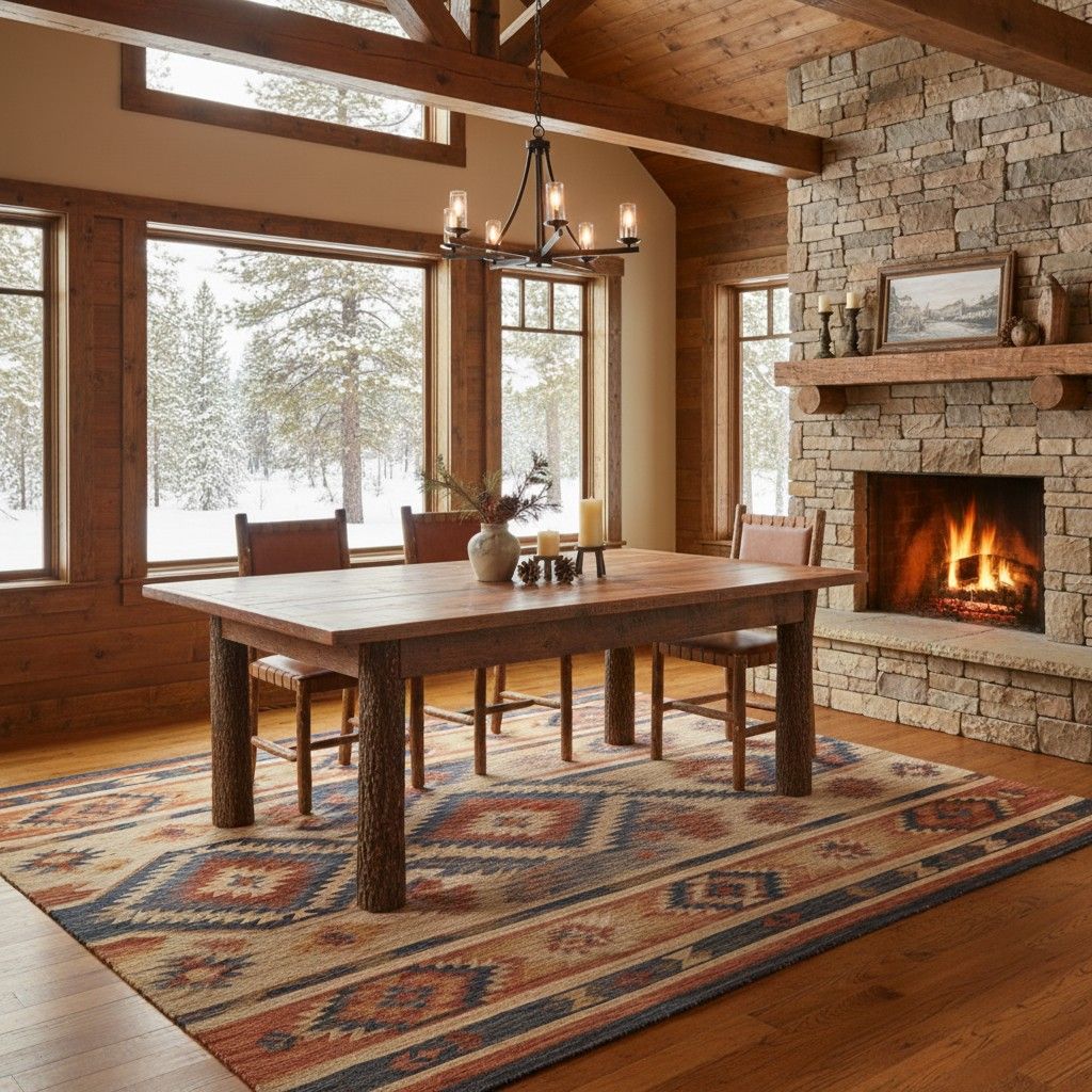 Barnwood & Hickory Log Dining Table