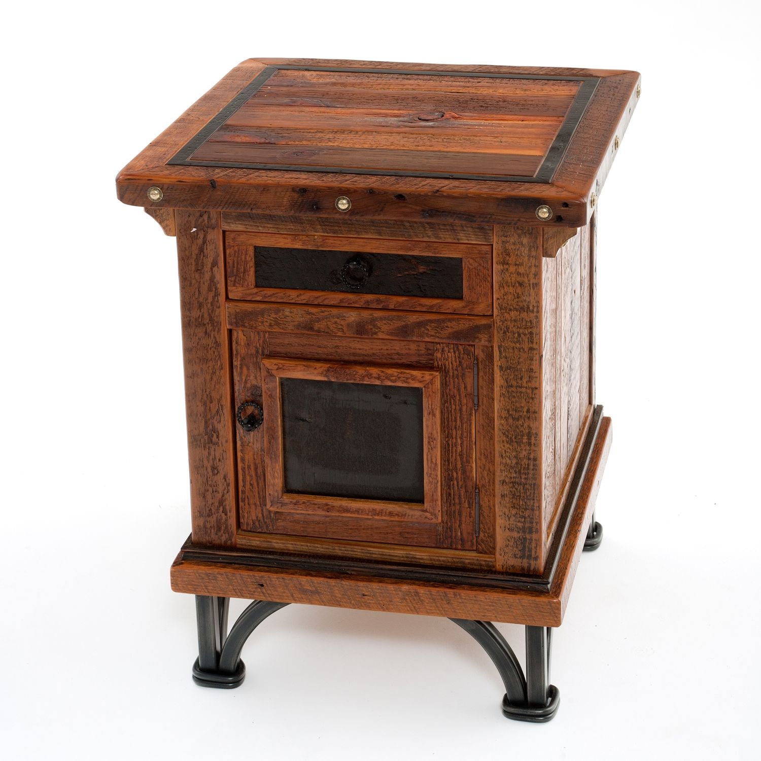 Red River Rustic Reclaimed Enclosed Nightstand