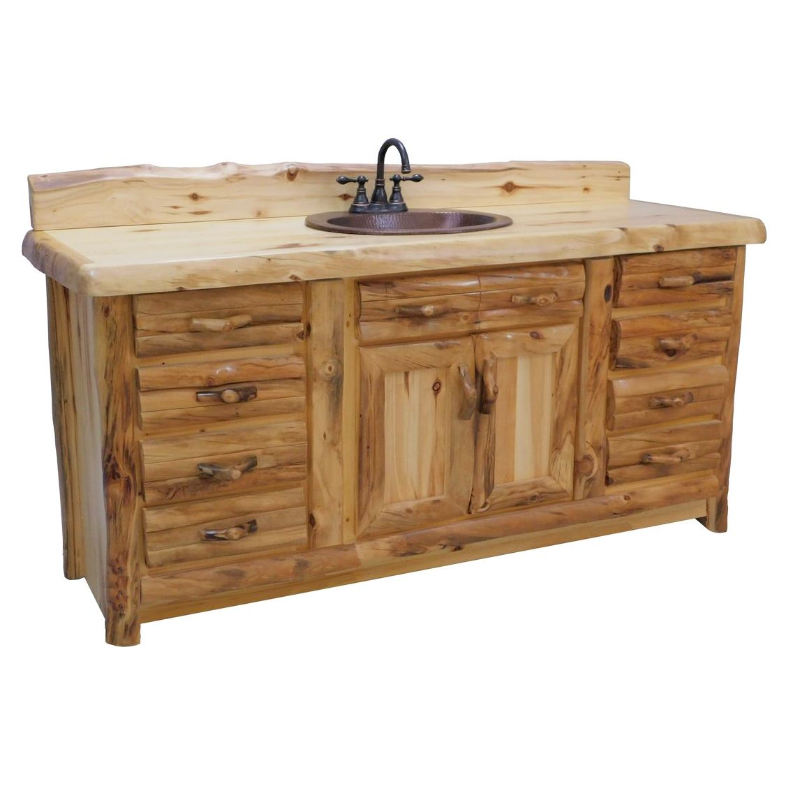 rustic vanity unit with basin