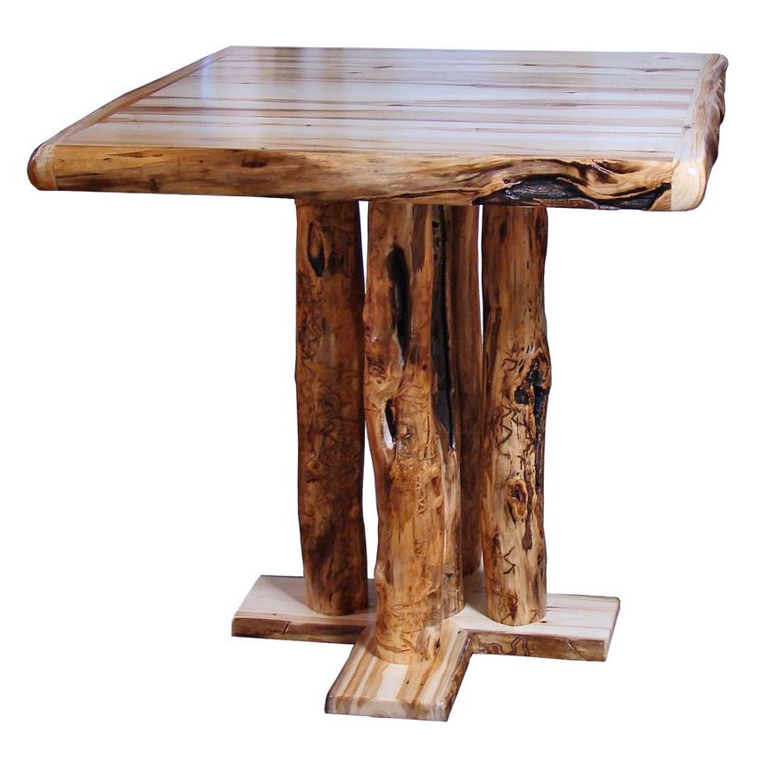 Beartooth Aspen Square Log Pub Tables