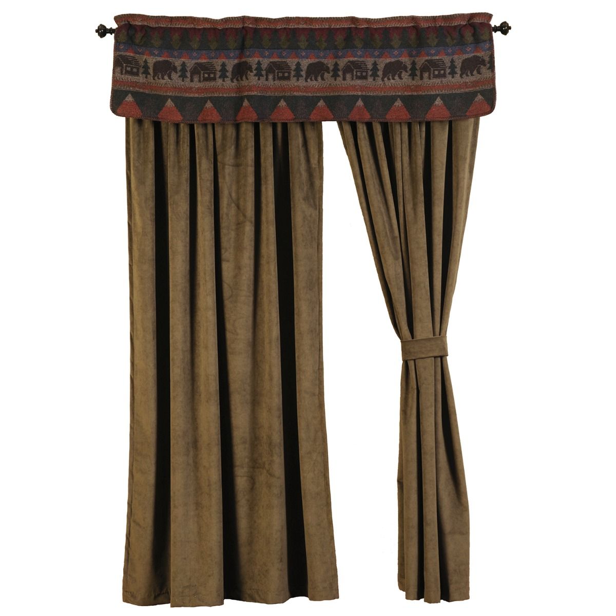 Rustic Cabin Bear Window Valance