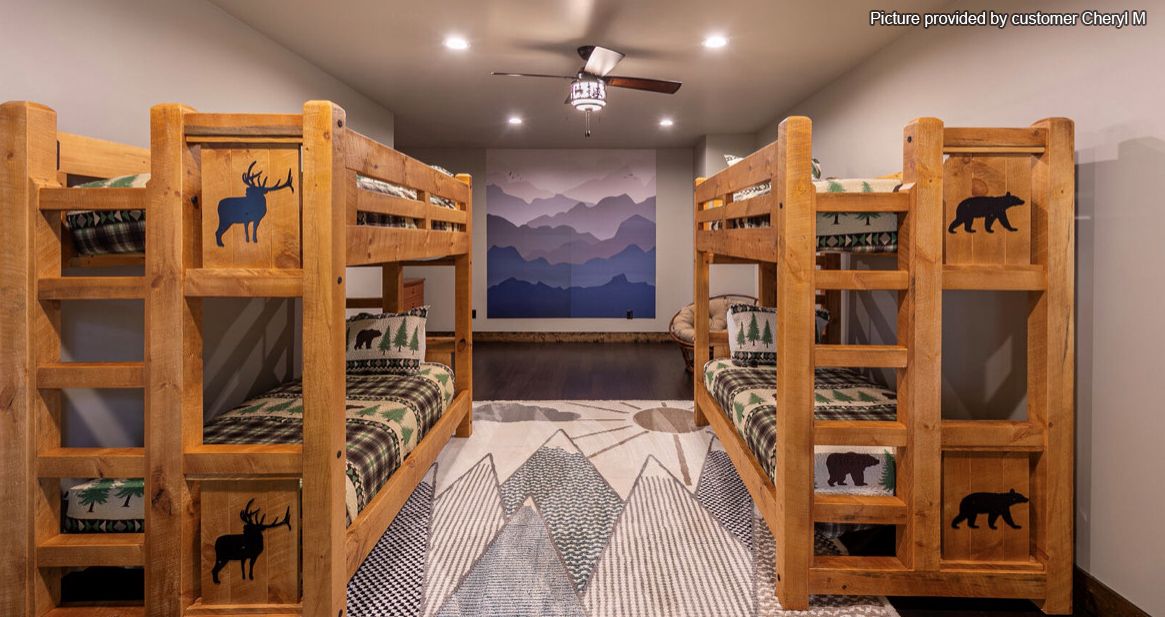 Sawmill Rough Sawn Timber Rustic Panel Bunk Bed