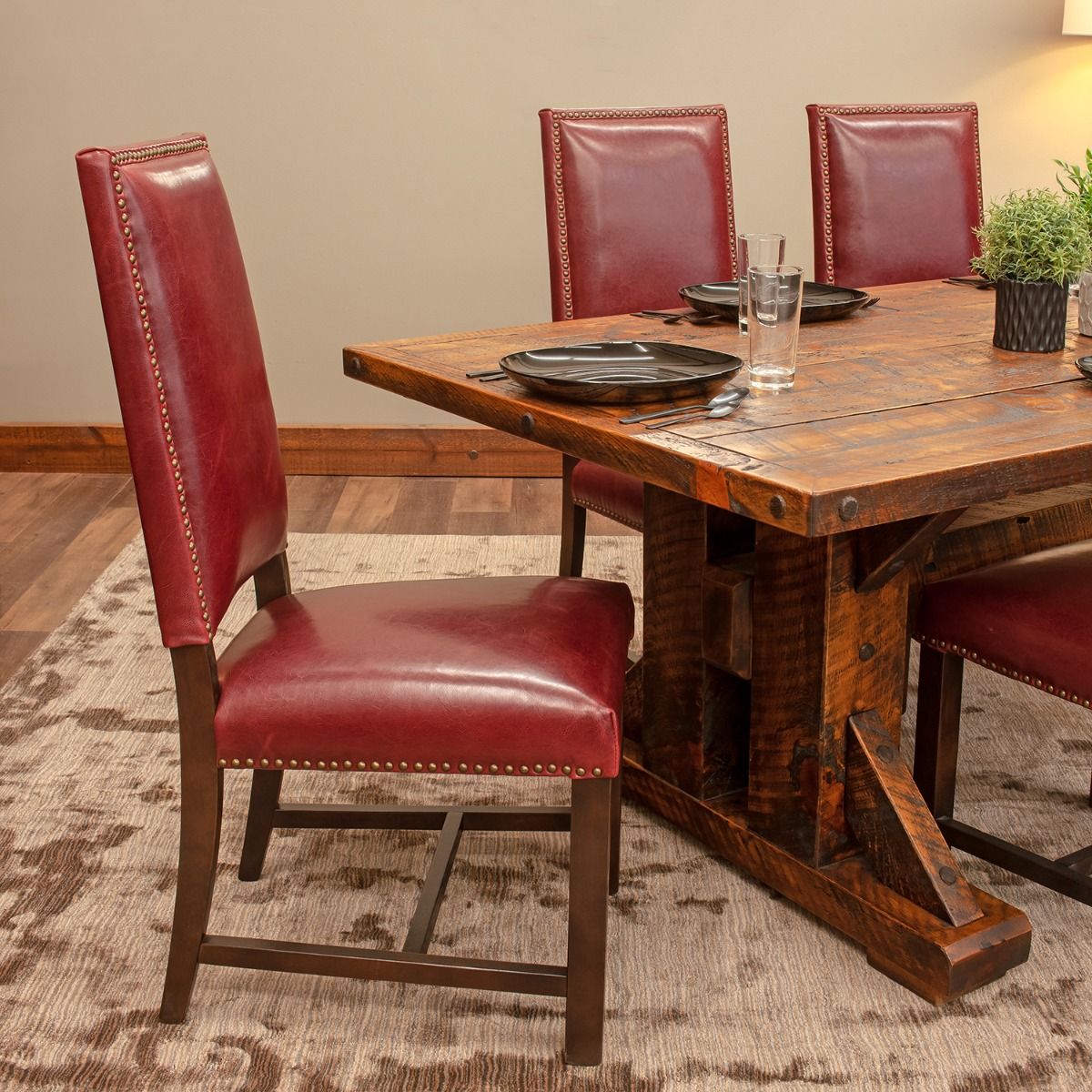 red dining room sets