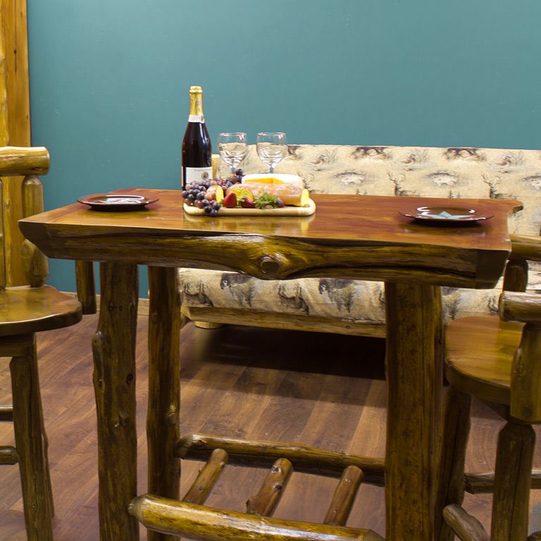 Cedar Lake Square Log Pub Table