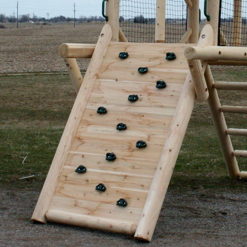 Timber Peak Double Tower Hanging Out Log Play Set