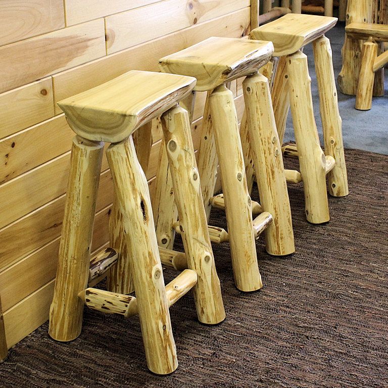 Cedar Lake Half Log Bar Stool