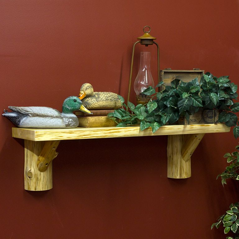 Cedar Lake Rustic Log Wall Shelf