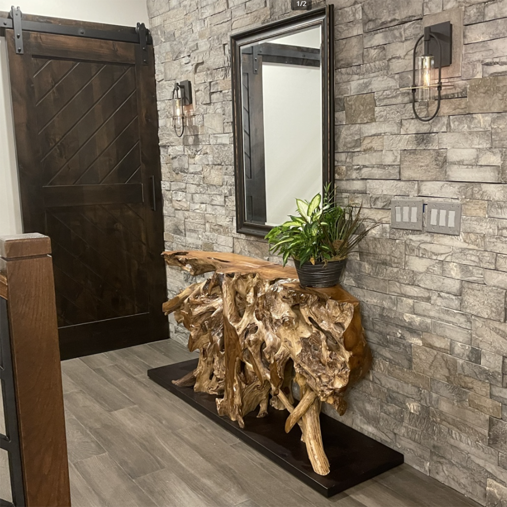 Rustic Teak Root Console Table