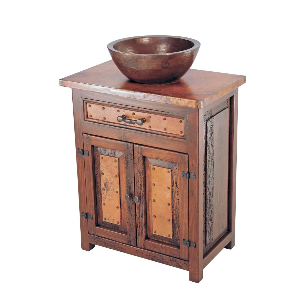 Copper Vanity with Copper Vessel Sink