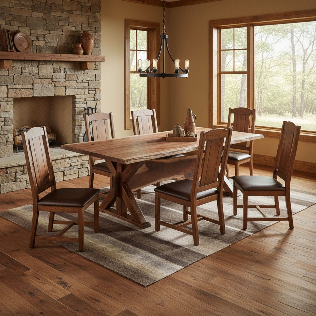 rustic space saving dining table