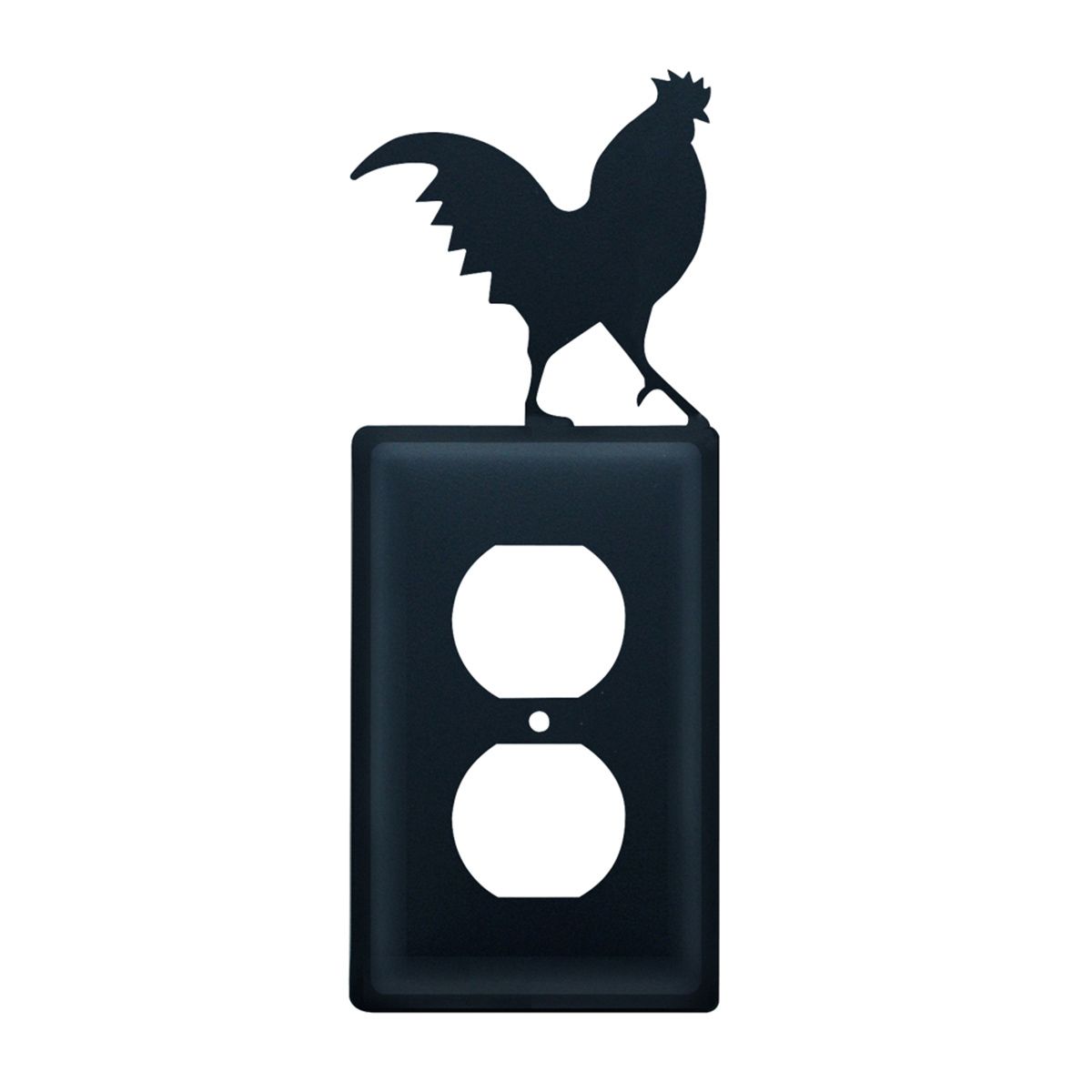 Wrought Iron Rooster Single Outlet Cover