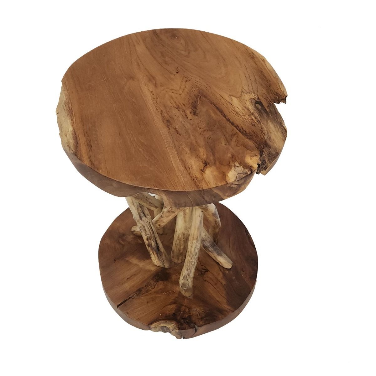 Rustic Round Natural Wood Branch End Tables
