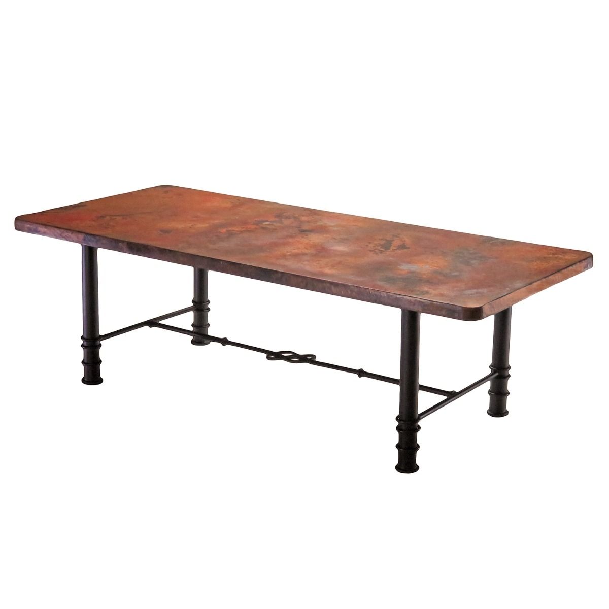 Copper Dining Table with Metal Figure 8 Base