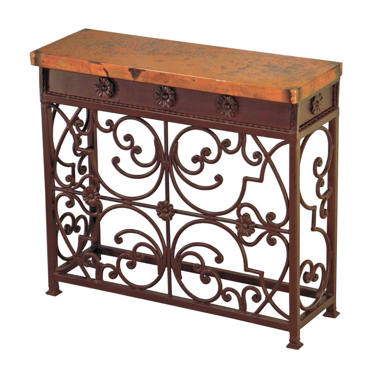 Gate Hammered Copper Sofa Table