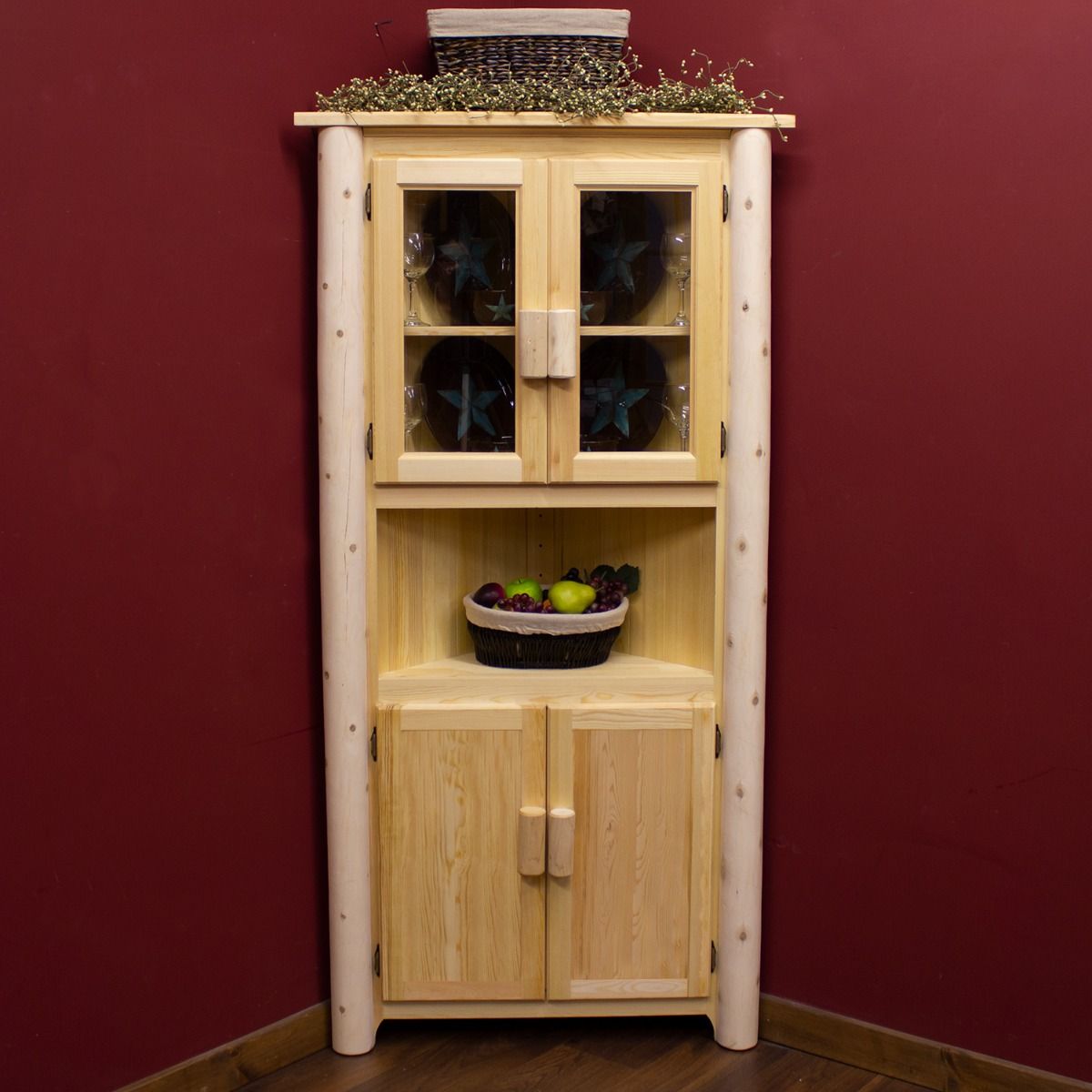 rustic corner cupboard