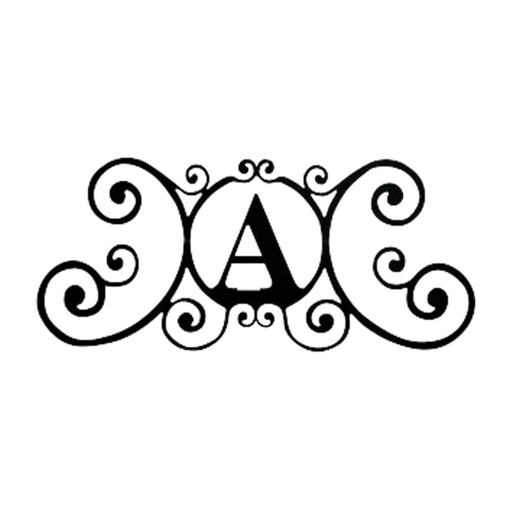 Wrought Iron Letter A Decorative House Plaque