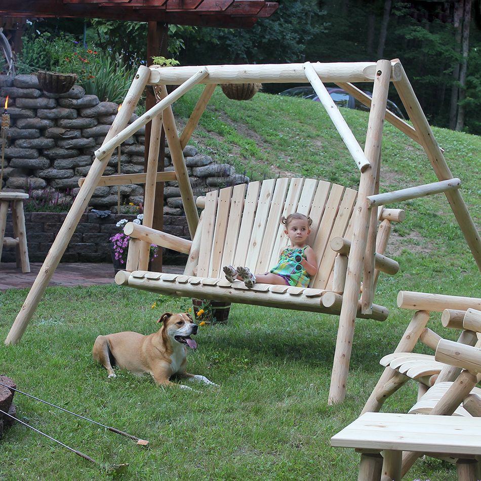 Rustic Cedar Log 5 Foot Yard Swing