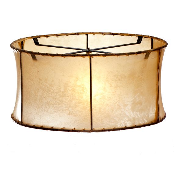 Rustic Rawhide Cylindrical Lampshade