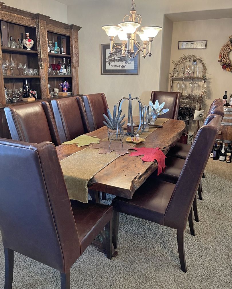 leather dining room