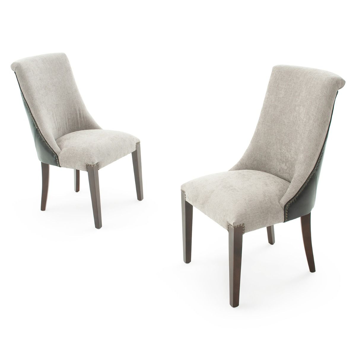 Leather Linen Wing Back Dining Chair