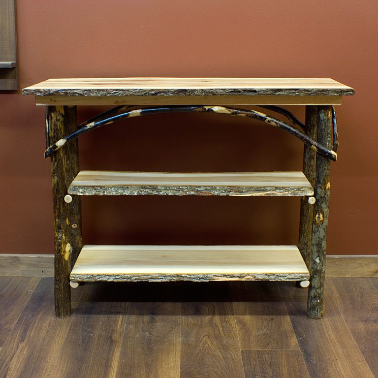 Hickory Log Sofa Table
