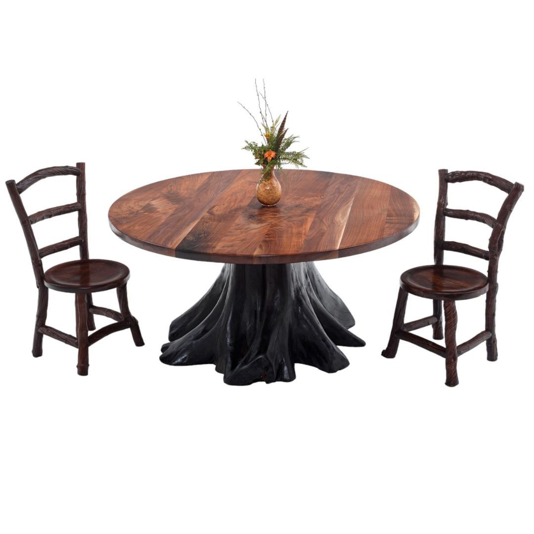 Midnight Forest Rustic Stump Dining Table