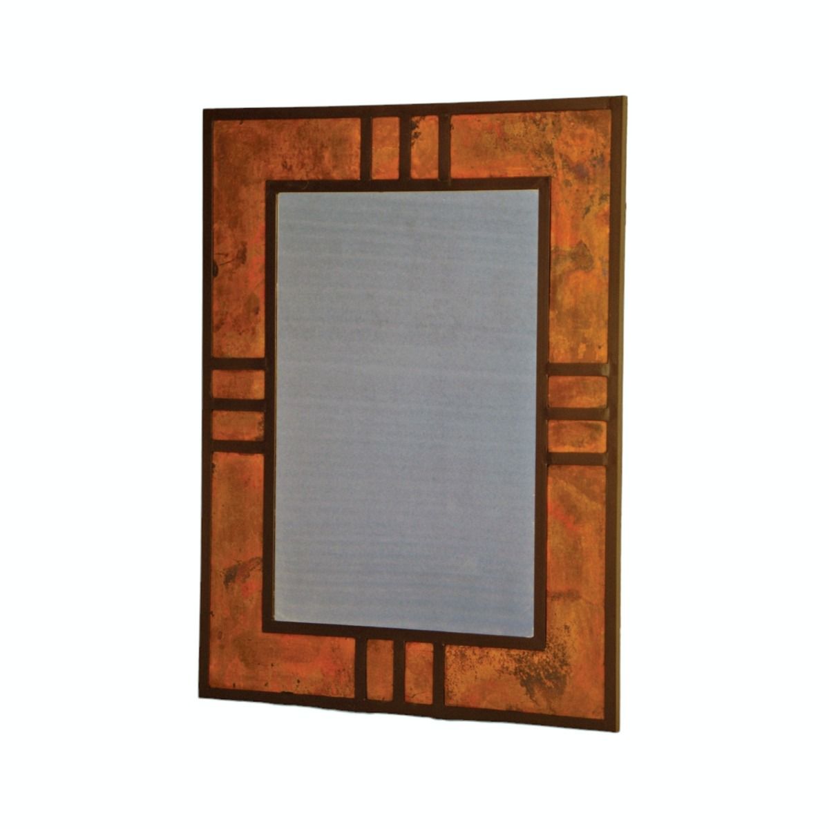 Mission Style Hammered Copper Mirror Frame