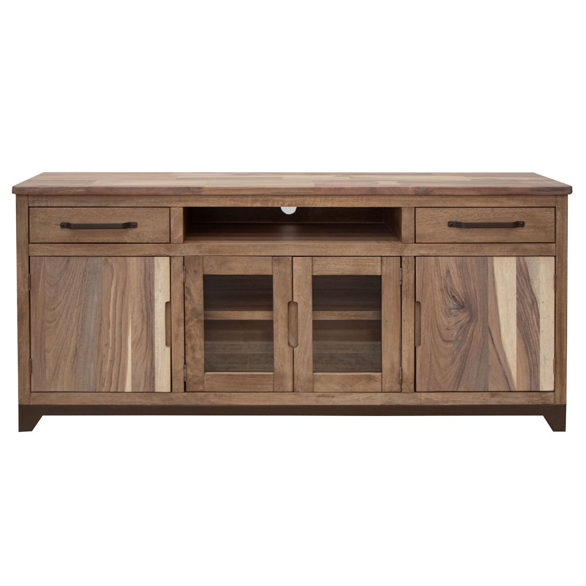 Modern Parota 4 Door Natural Wood TV Stand